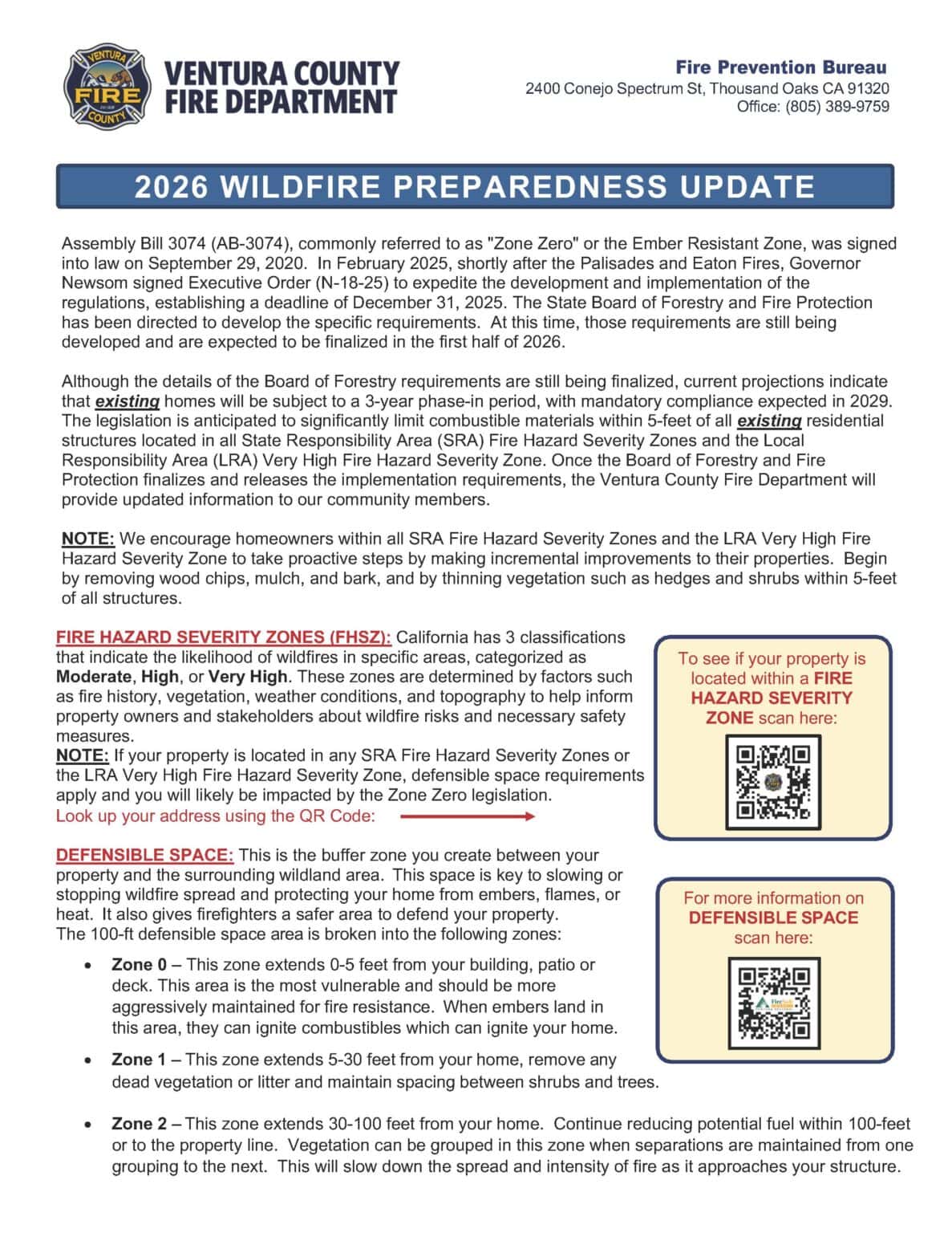 2026 Wildfire Preparedness Update – Ventura County Fire Department